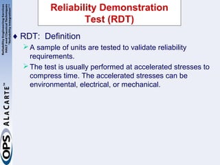 Reliability integration across the product life cycle | PPT
