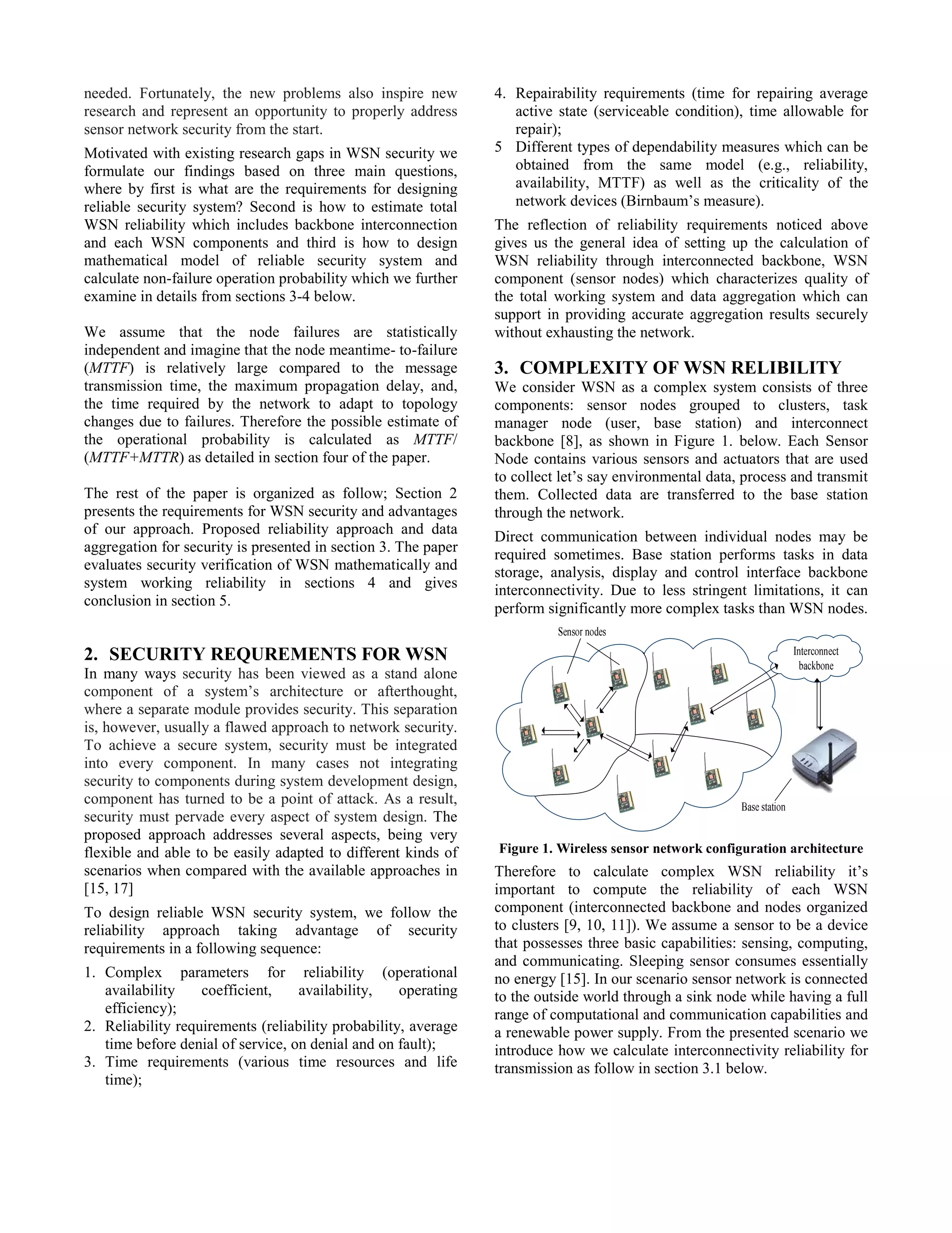 Reliability in wsn for security | PDF