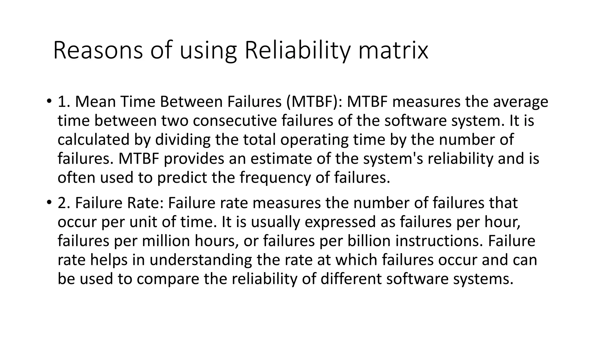 Reliability matrix in software quality.pptx