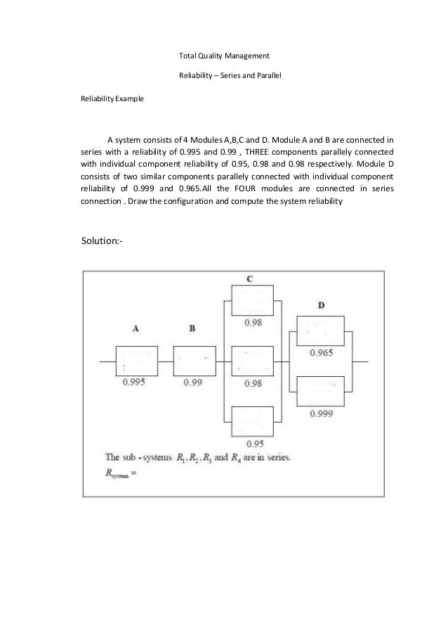 Reliability Model Series And Parallel