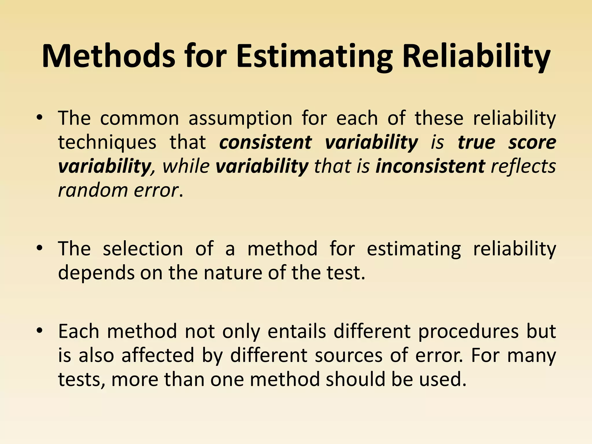 Reliability of test | PPTX