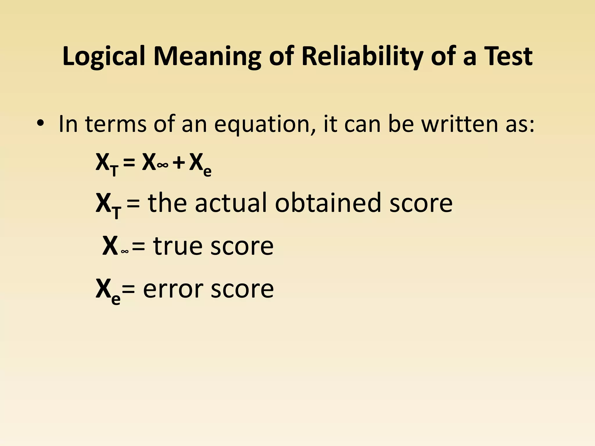 Reliability of test | PPTX