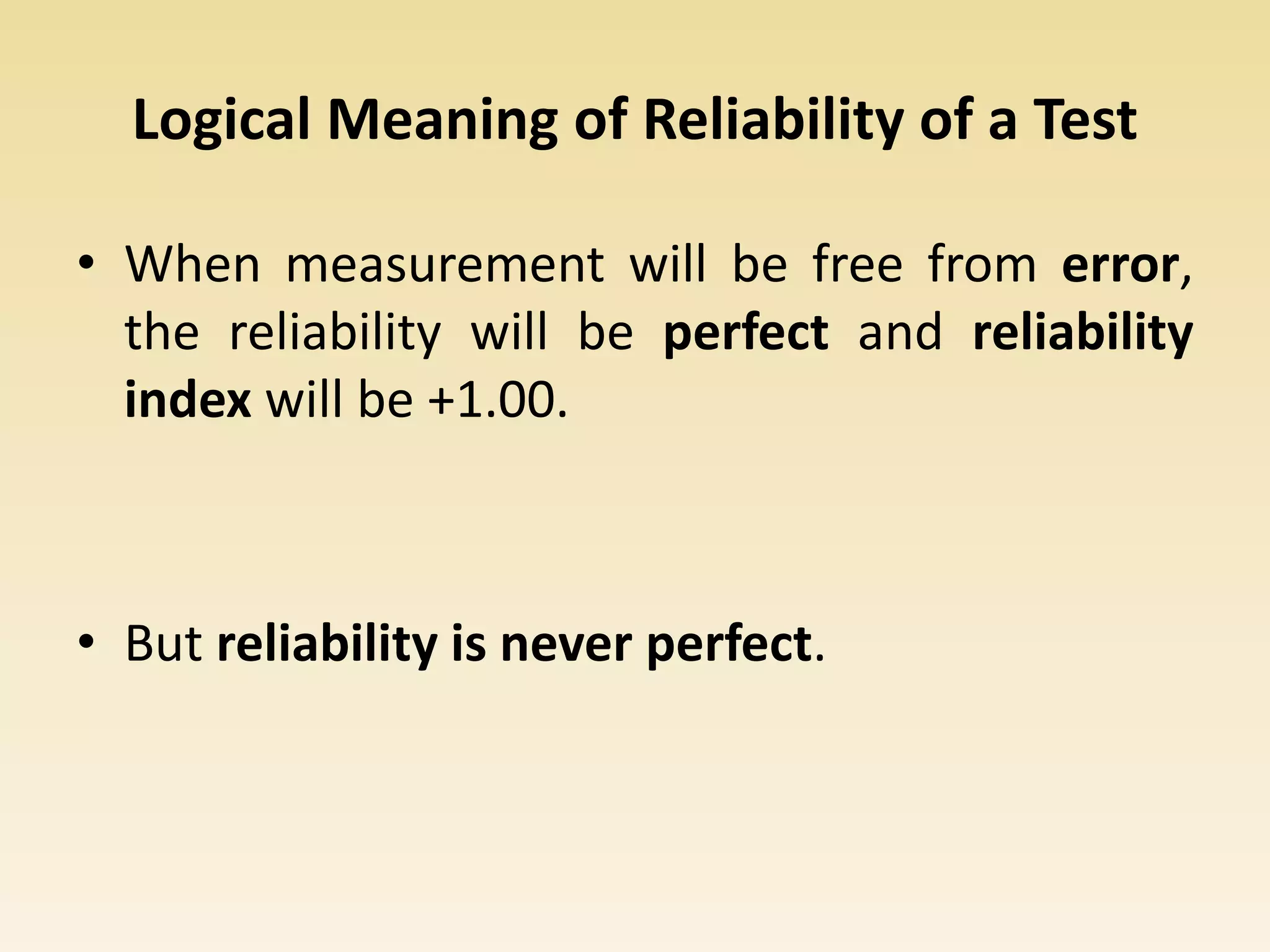 Reliability of test | PPTX