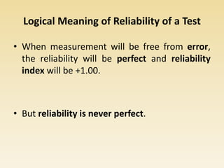 Reliability of test | PPTX