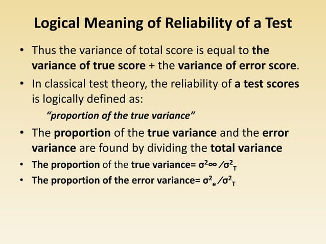 Reliability of test | PPTX