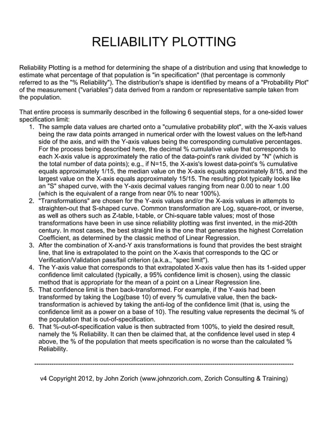 Reliability Plotting Explained Pdf
