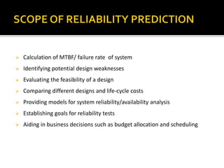 Reliability prediction of electronic components | PPTX