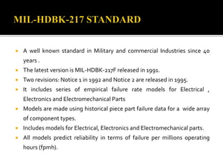 Reliability prediction of electronic components | PPTX