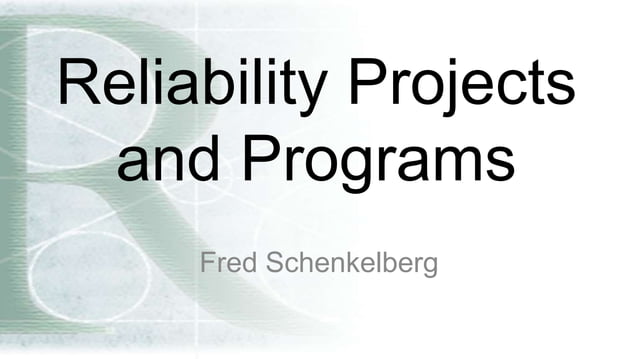 Reliability Programs | PPT
