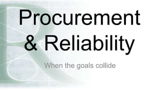 Reliability Programs | PPT