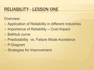 Reliability Training Lesson 1 Basics | PPT