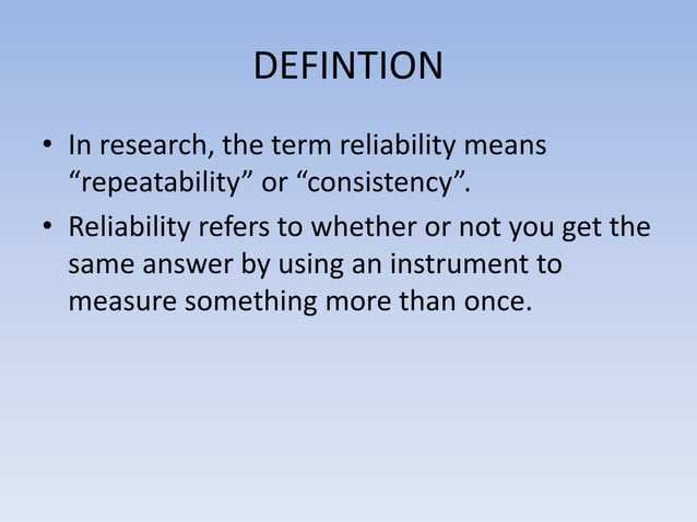 Reliability types | PPTX | Educational Assessment | Education