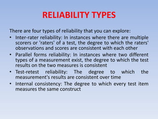 Reliability types | PPTX