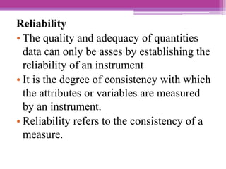 Reliability and validity- research-for BSC/PBBSC AND MSC NURSING | PPTX