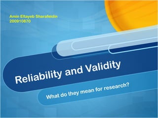Reliability & validity | PPTX