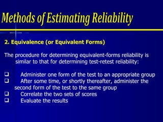 Louzel Report - Reliability & validity | PPT