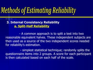 Louzel Report - Reliability & validity | PPT