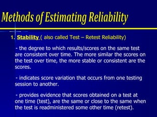 Louzel Report - Reliability & validity | PPT