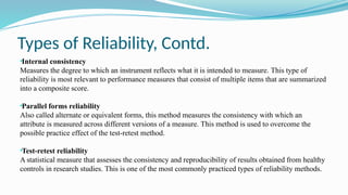 Reliability&Validity in the research design | PPTX