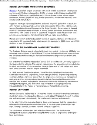 Education In Maintenance & Reliability Engineering | PDF | Postgraduate ...