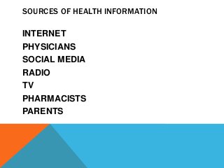 Reliable and unreliable health information.pptx