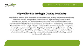 Reliable Online Lab Test Booking Services in the USA | PDF
