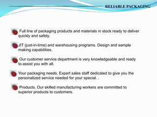 Reliable Packaging, Uttar Pradesh, Packaging Boxes & Paper Products | PDF