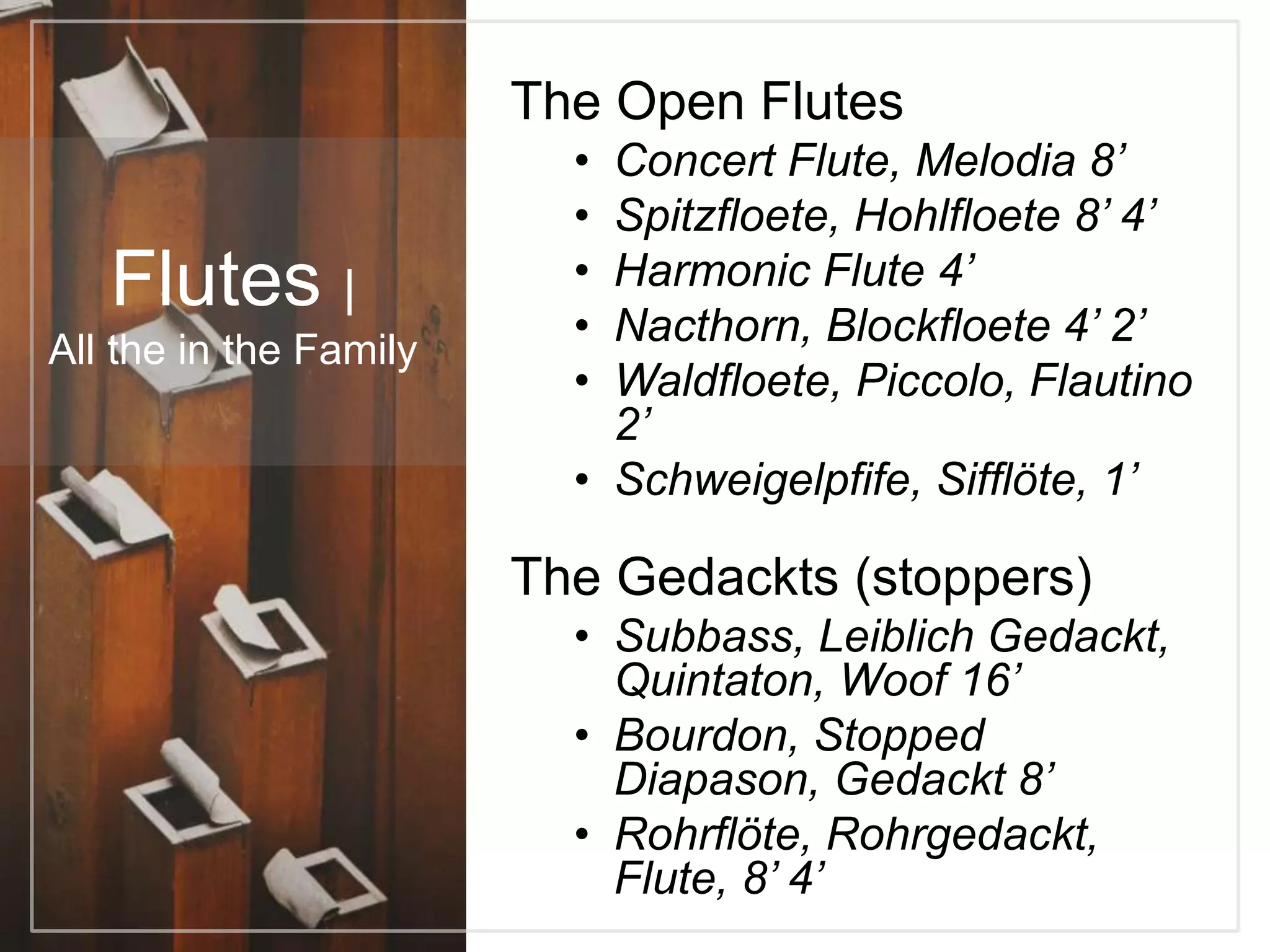 Understanding Pipe Organ Stops and Registrations | PPTX