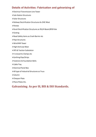 Reliable sponge pvt ltd-hot-dip-galvanizing | PDF