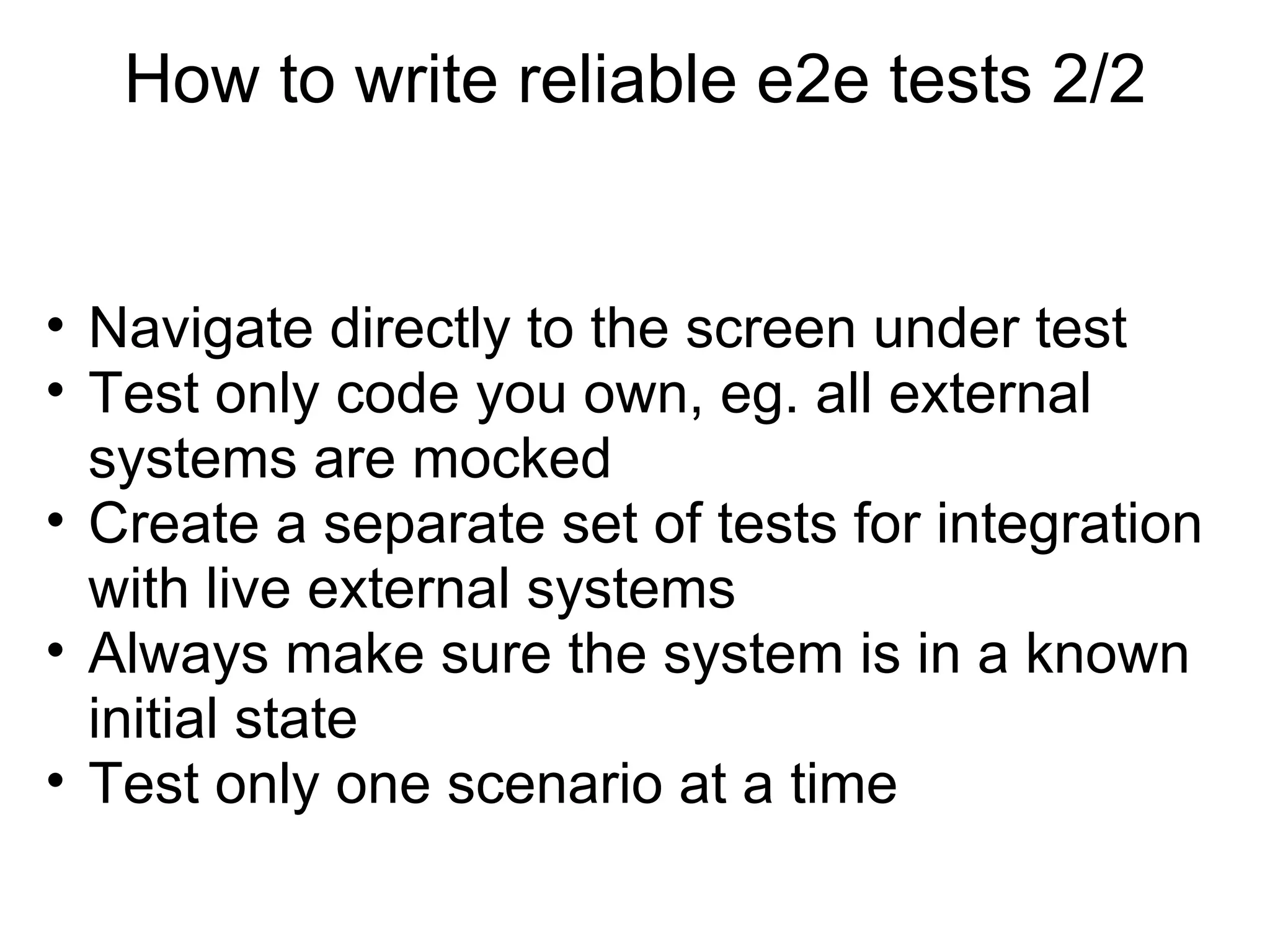 Reliable Tests With Selenium Web Driver Ppt