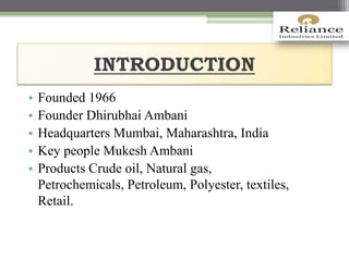 Presentation on Reliance | PPTX
