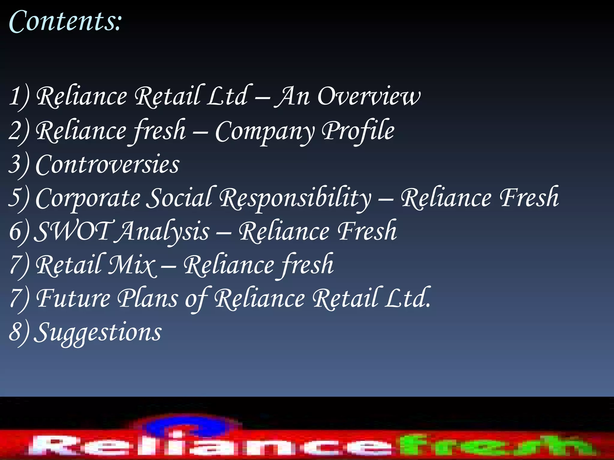 Reliance fresh | PPT