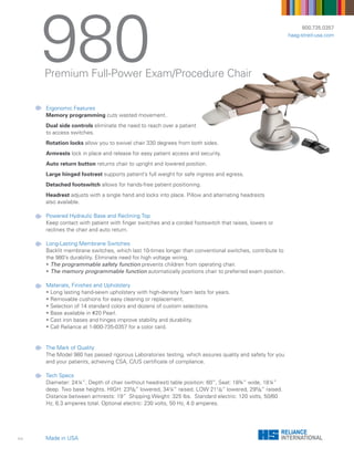 Reliance 980 chair | PDF