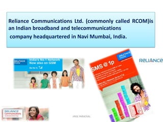 Reliance Communications Marketing Stratergy | PPT
