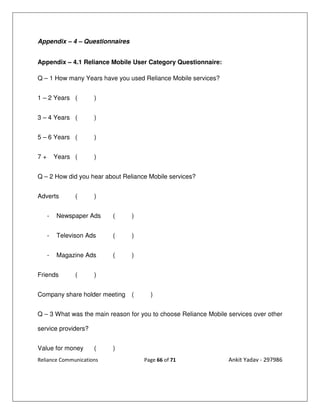 Reliance communications dissertation | PDF