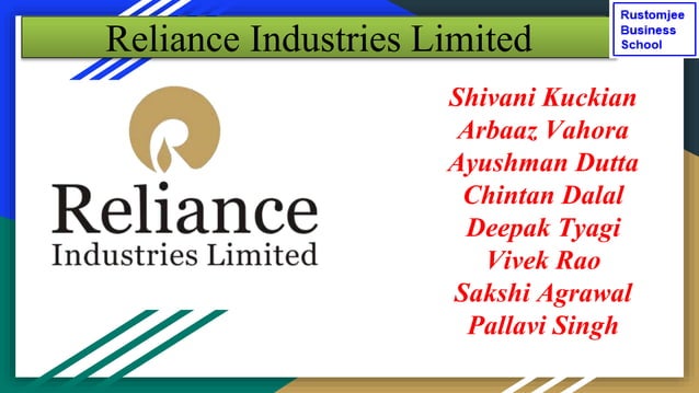 Reliance Corporate Presentation | PPT