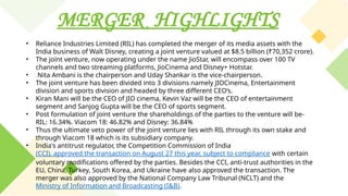 reliance india v/s walt disney merger.pptx