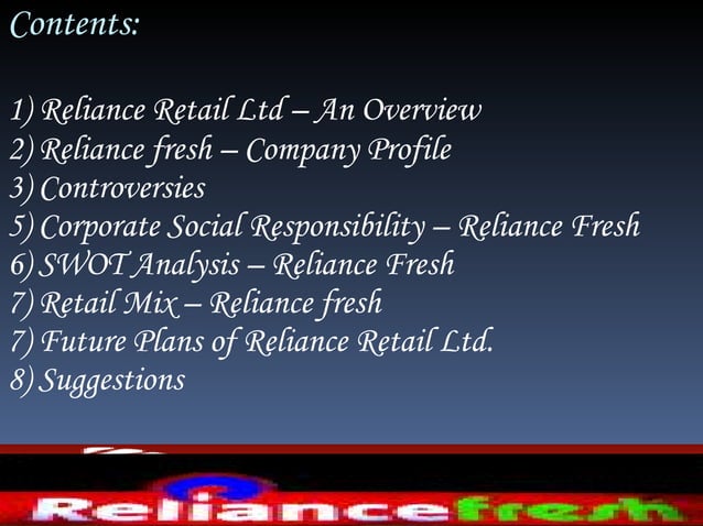 Reliance Fresh | PPT