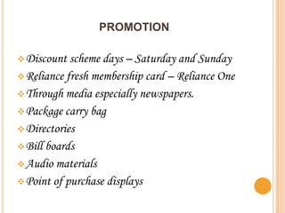 Reliance fresh retail marketing | PPTX