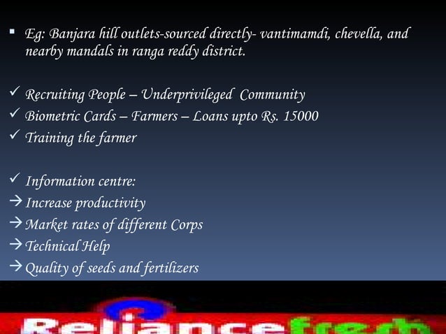 Retail Management -Reliancefresh | PPT