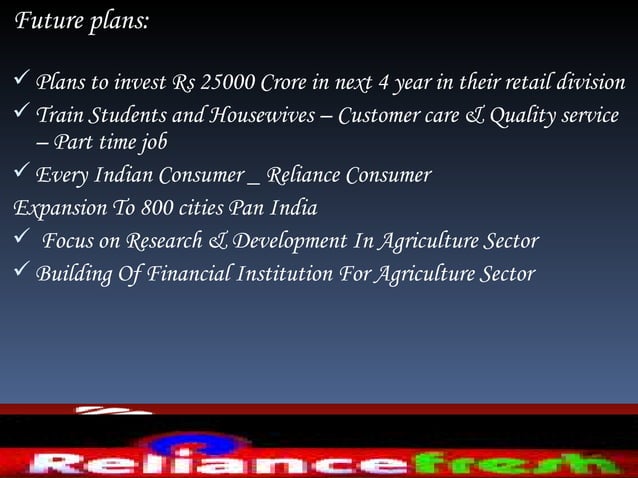 Retail Management -Reliancefresh | PPT