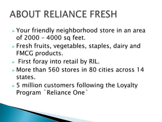 Reliance fresh value chain analysis | PPTX