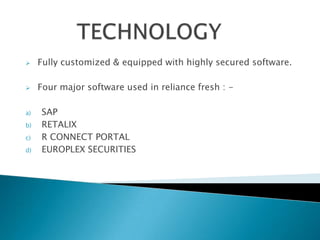 Reliance fresh value chain analysis | PPTX