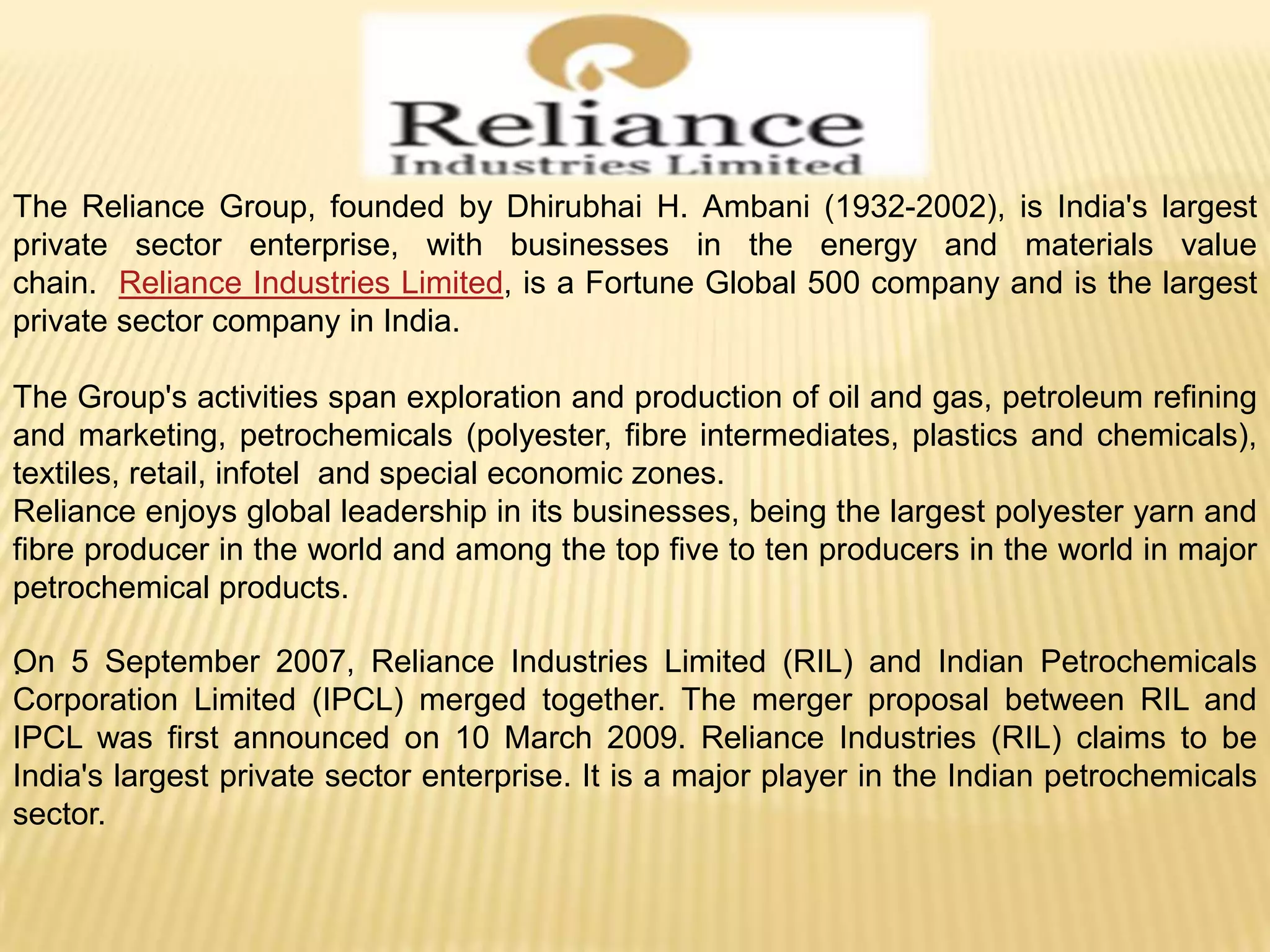 Reliance industries csr | PPTX