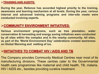 Reliance industries csr | PPTX