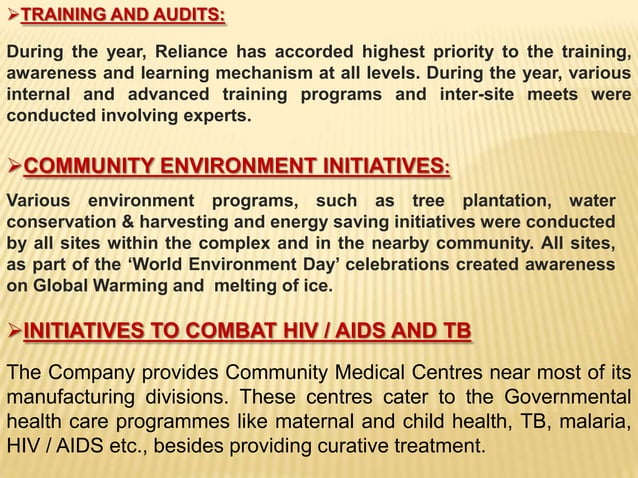 Reliance industries csr | PPTX