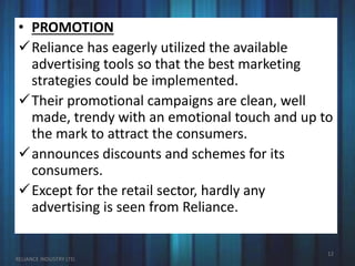 Reliance industries & group of companies co. assessment | PPTX