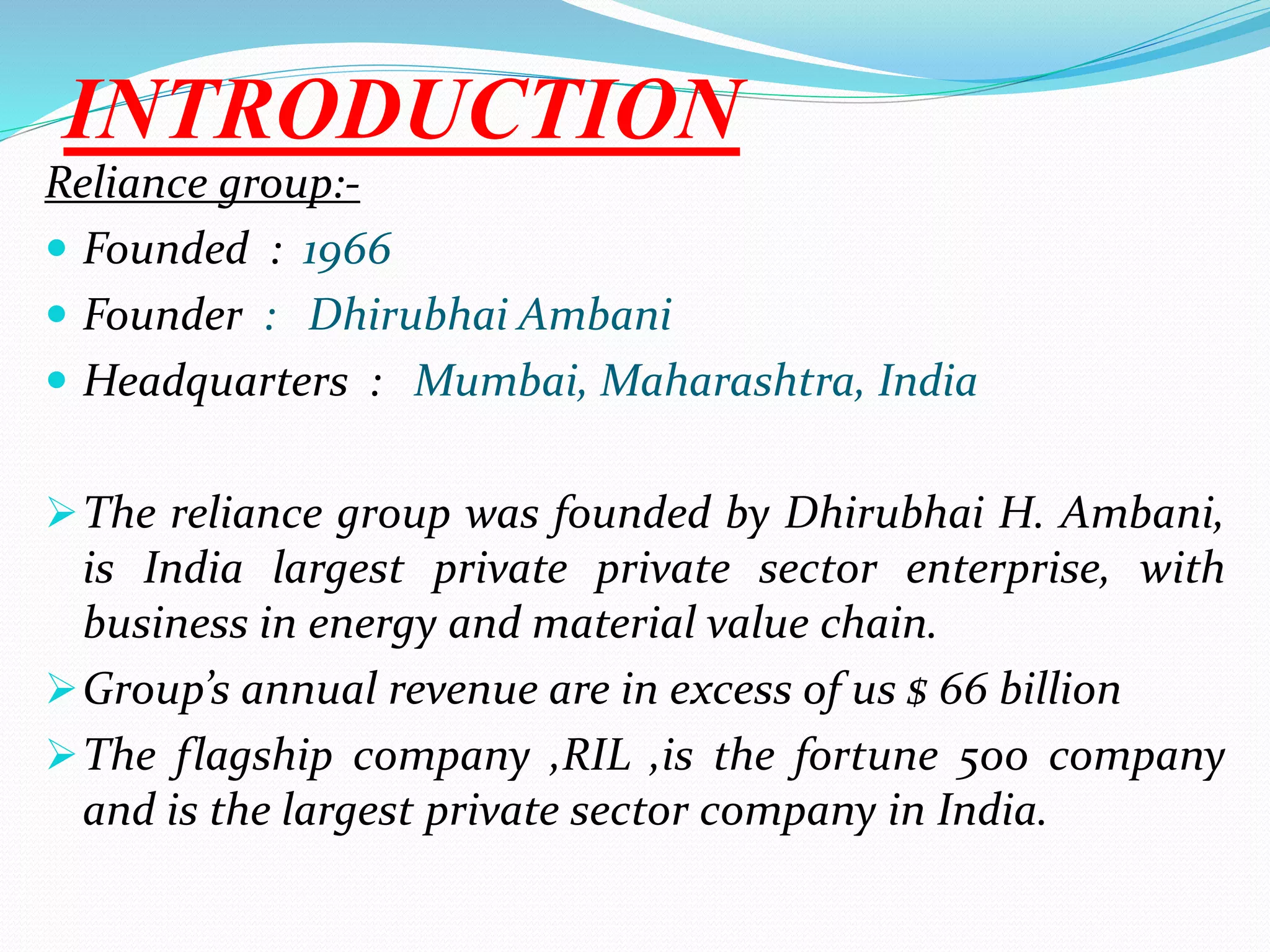 Reliance industries ltd. | PPTX