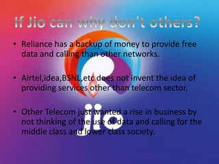 Reliance jio | PPTX | Telecommunications Industry | Industries