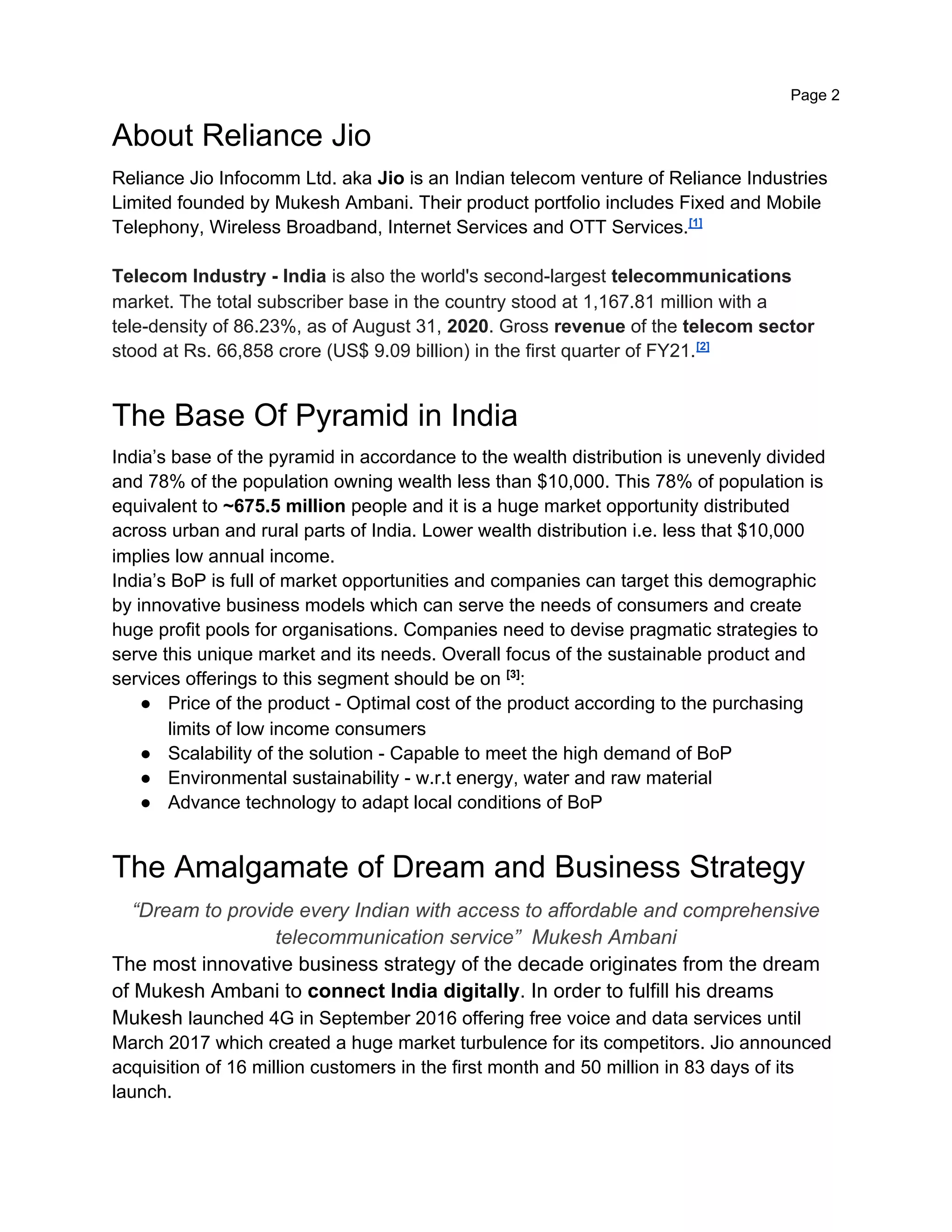 Reliance jio india the market disruption of the decade | PDF ...